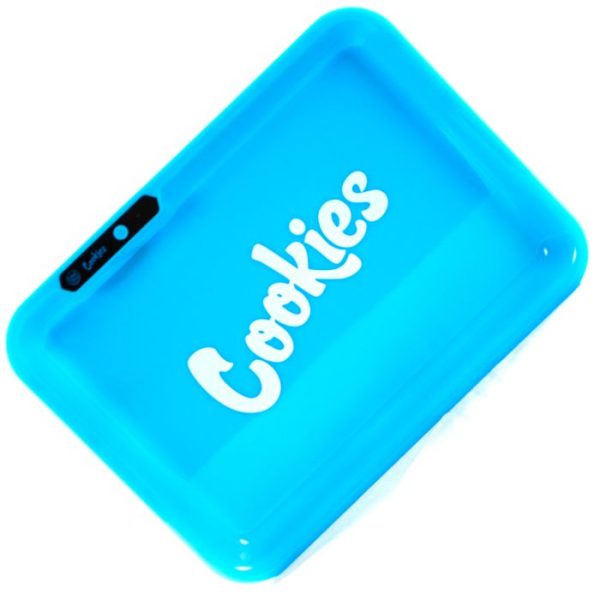 Cookies (Blue) LED Rolling Tray by Glow Trays - LOUDcpt